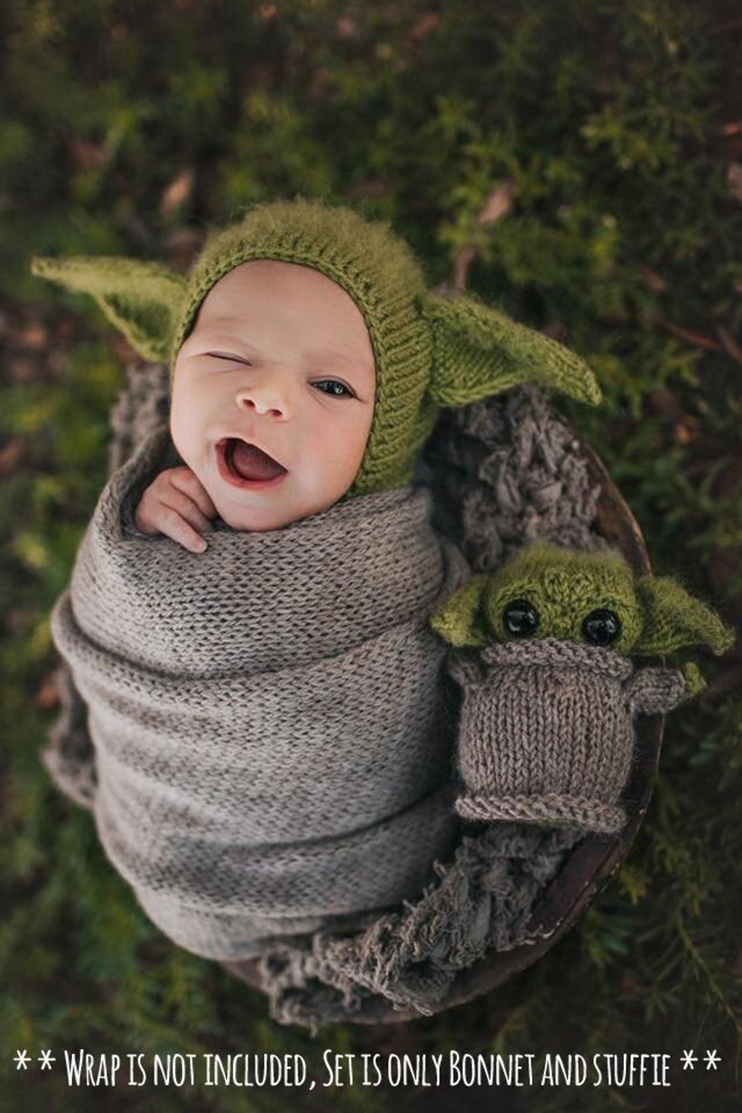 Newborn Photography Prop, the Child Hand Knit Bonnet and Stuffie, Baby ...