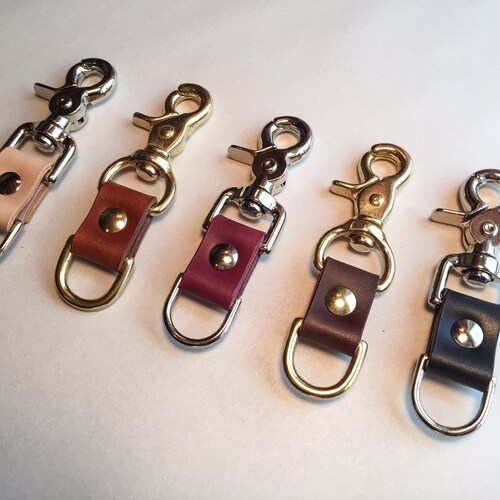 Leather Keychain Leather Key Fob Belt Clip Leather Key - Etsy