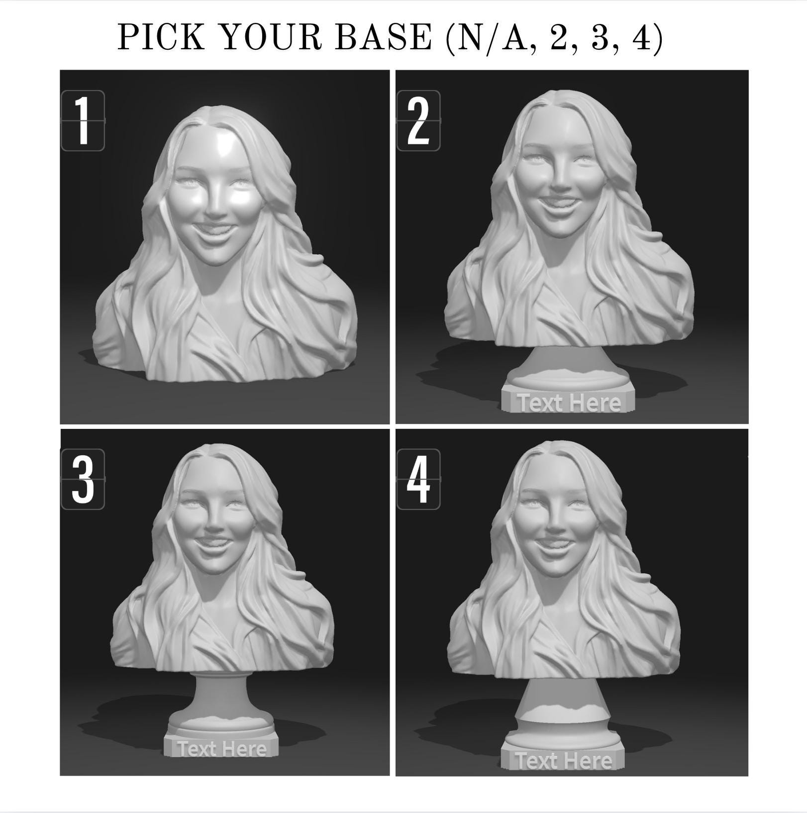 Customized 3D Bust STL FILE Statue Customizable 3D Sculpture Custom ...