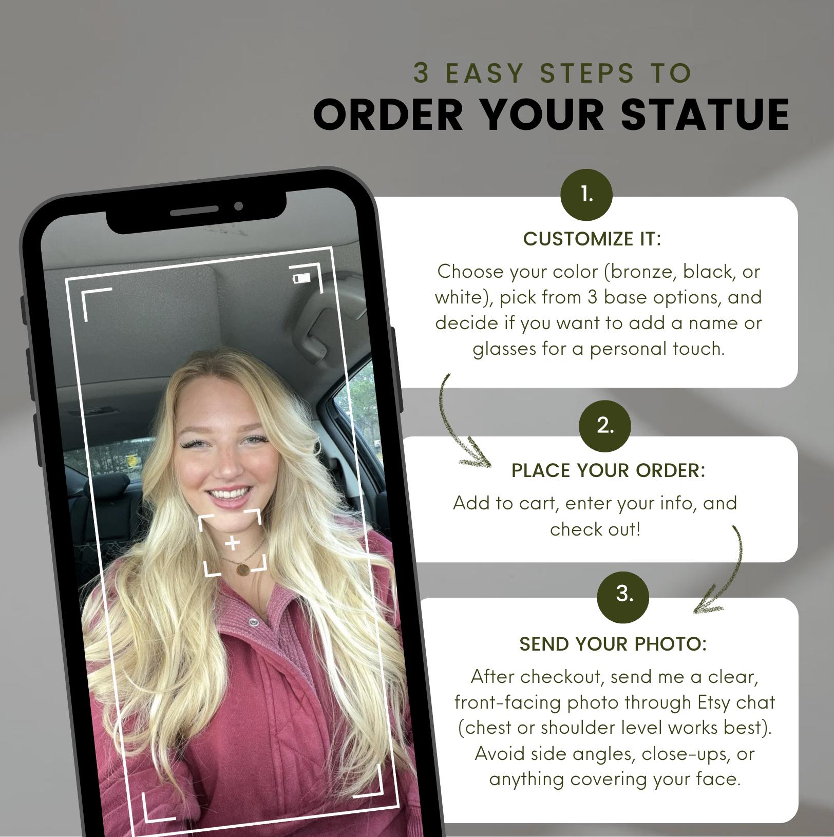 Customized 3D Bust STL FILE Statue Customizable 3D Sculpture Custom ...