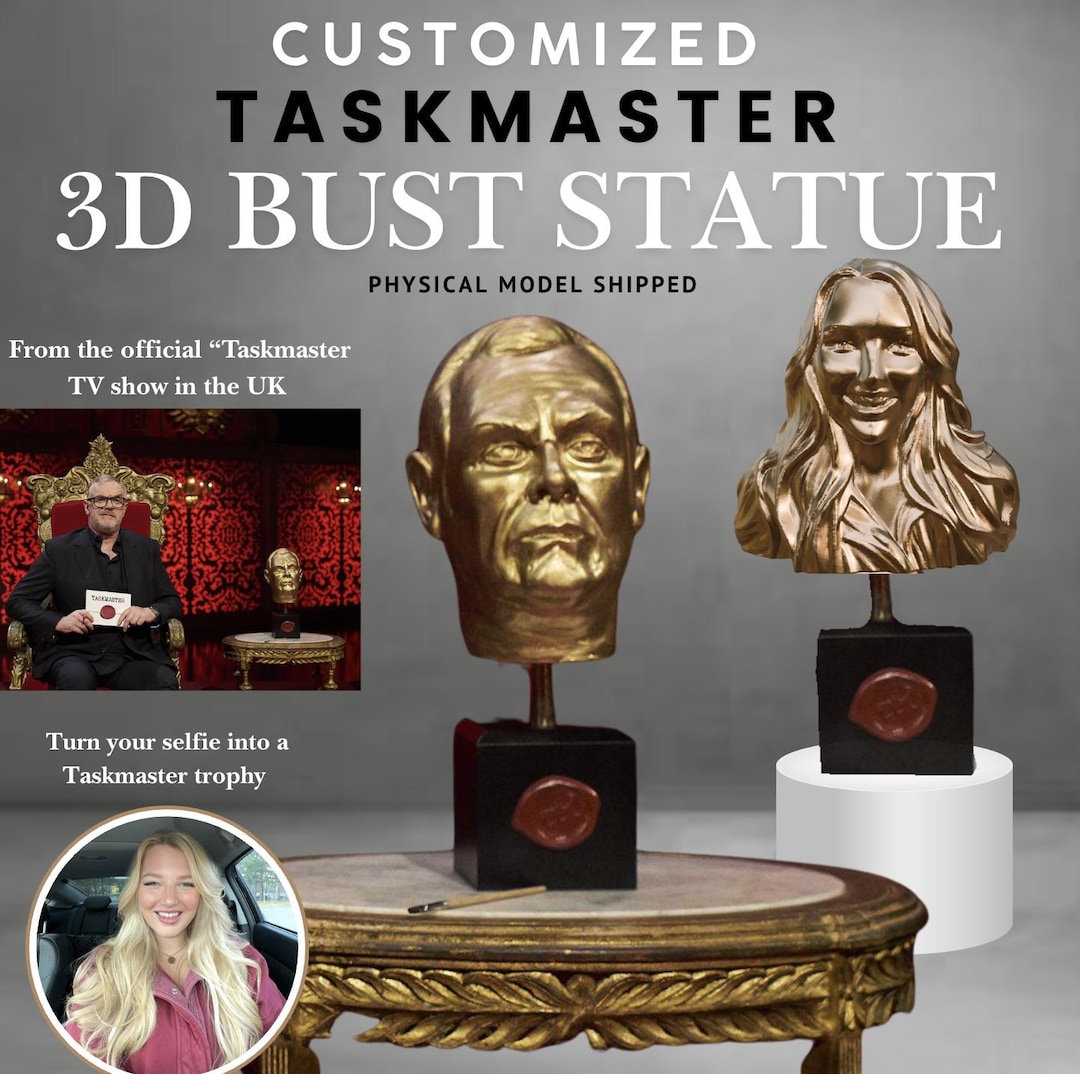 Taskmaster Trophy Customized STL File Gold Bust 8 Inch Statue ...
