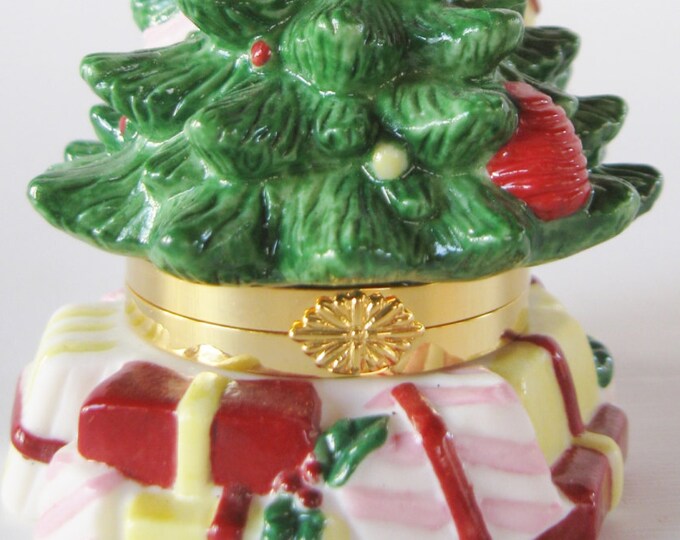 SPODE Christmas Tree Hinged Porcelain Trinket Box - Etsy