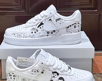 Custom AF1 Sneakers, Custom Air Force 1 Shoes, Handmade, Spray-painted ...