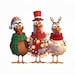 Christmas Chicken Clipart PNG Funny Holiday Chicken Illustrations Farm ...
