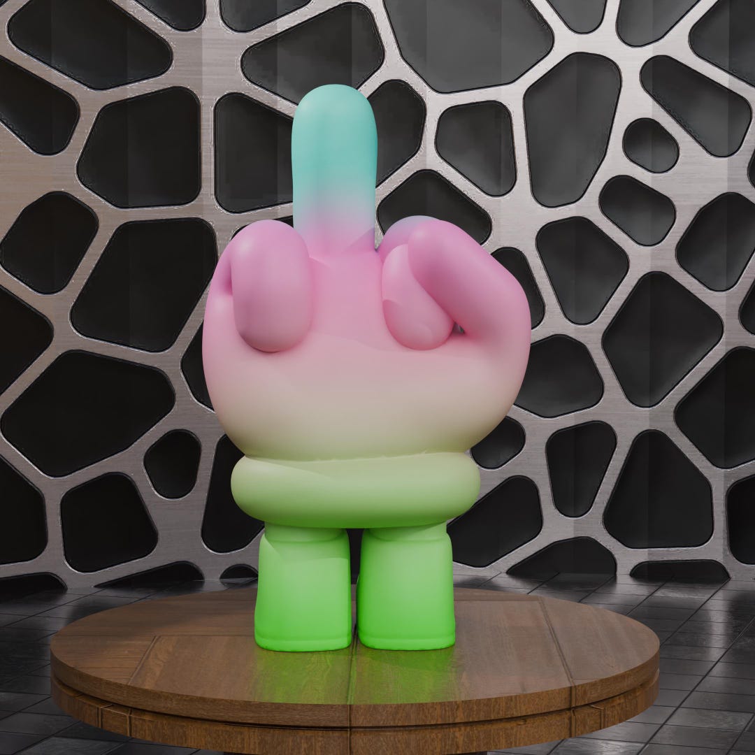 Gradient Middle Finger Art Toy: Modern Pop Art Desk Decor - Etsy