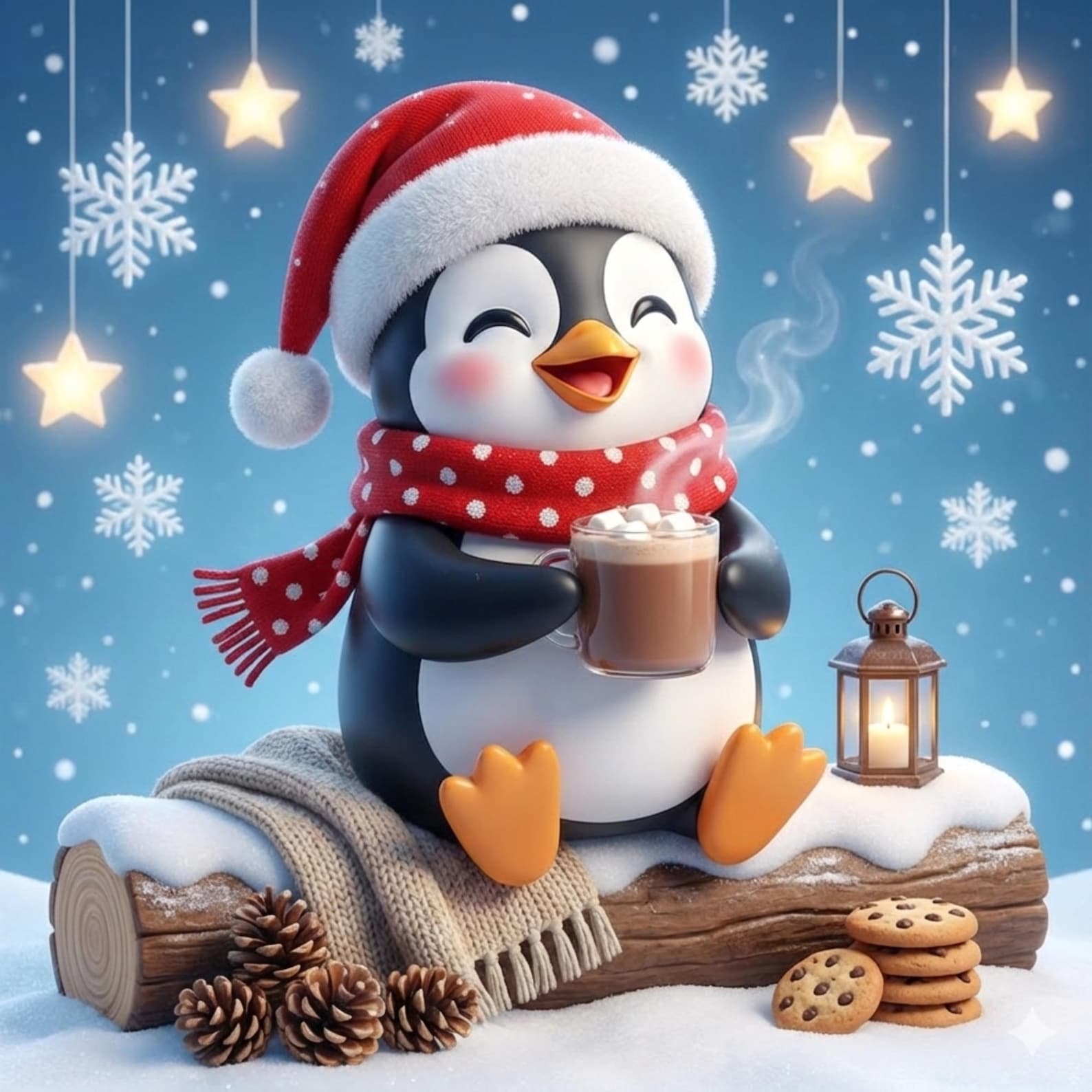 Winter Penguin Clipart | Cute Christmas Penguin PNG | Snow Penguin ...