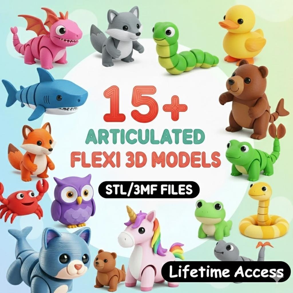 15+ Articulated Flexi Animal 3D Print Models, STL File (digital ...