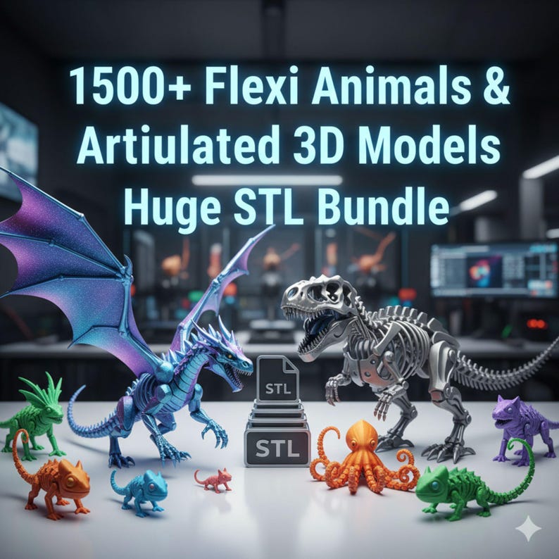 1500+ Flexi Animal STL Bundle, Articulated 3D Models (digital Download ...