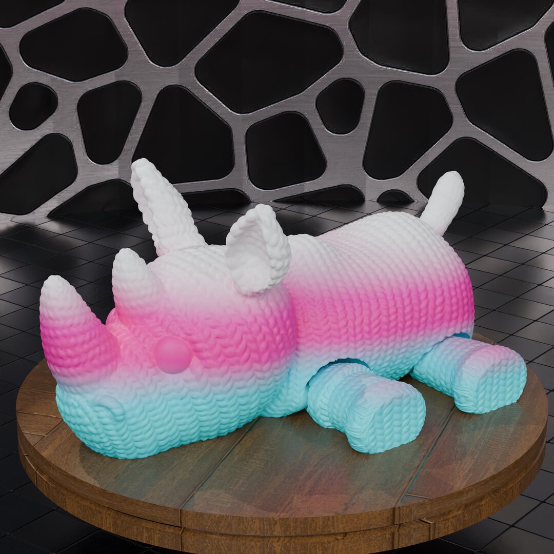 3D Rhino Model STL File | Cute Gradient Rhino 3D Print Design ...