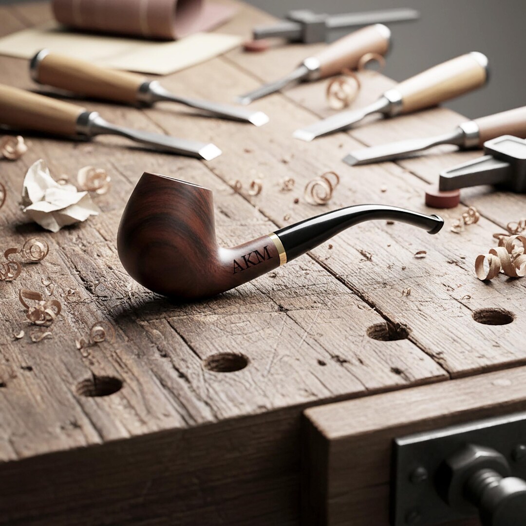 Engraved Wooden Tobacco Pipe Gift Set – Personalized Anniversary Gift ...