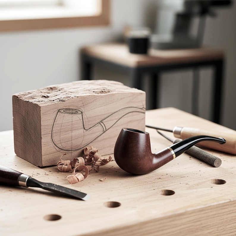 Engraved Wooden Tobacco Pipe Gift Set – Personalized Anniversary Gift ...