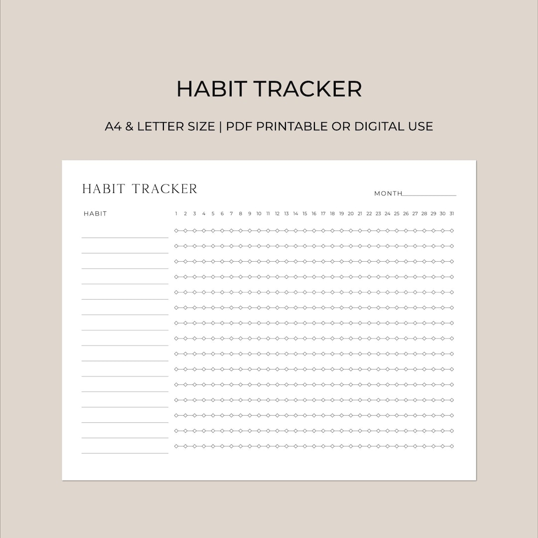 Daily Habit Tracker Printable With Diamonds | Streak Tracking | Don't ...