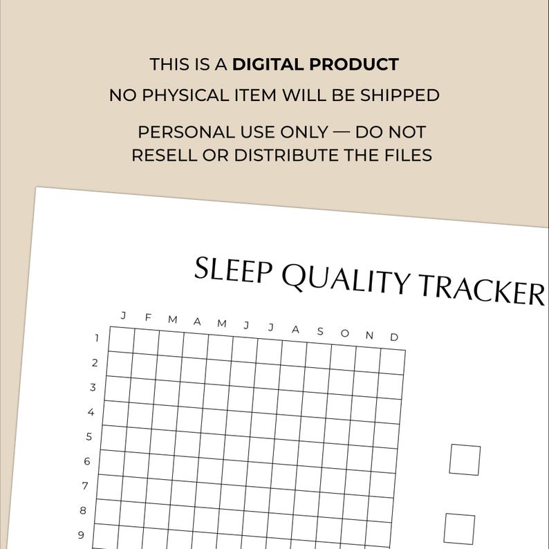 Sleep Quality Tracker Printable | Coloring Sleep & Rest Quality Tracker ...