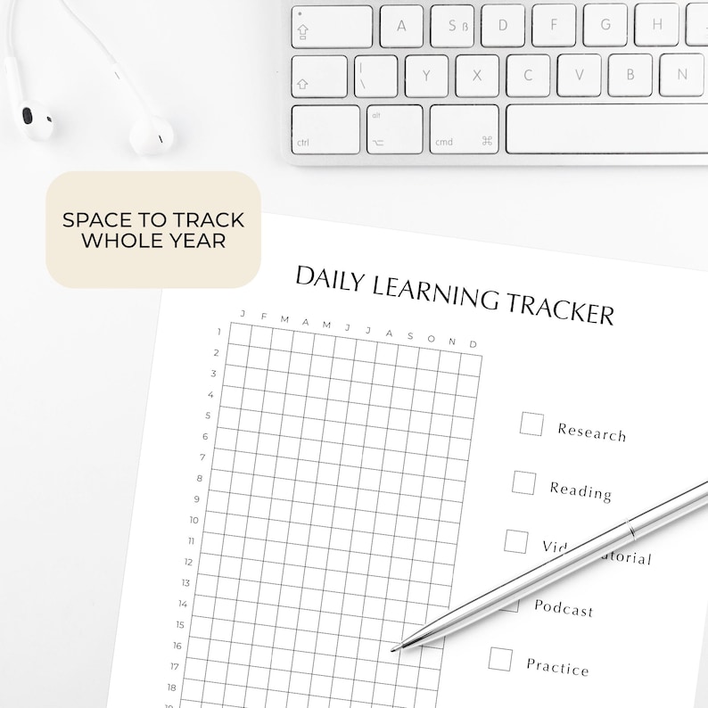 Daily Learning Tracker Printable | Learning & Skill Building Habit ...