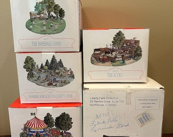 Vintage Set of 8 Miniature Collectible Liberty Falls Americana ...