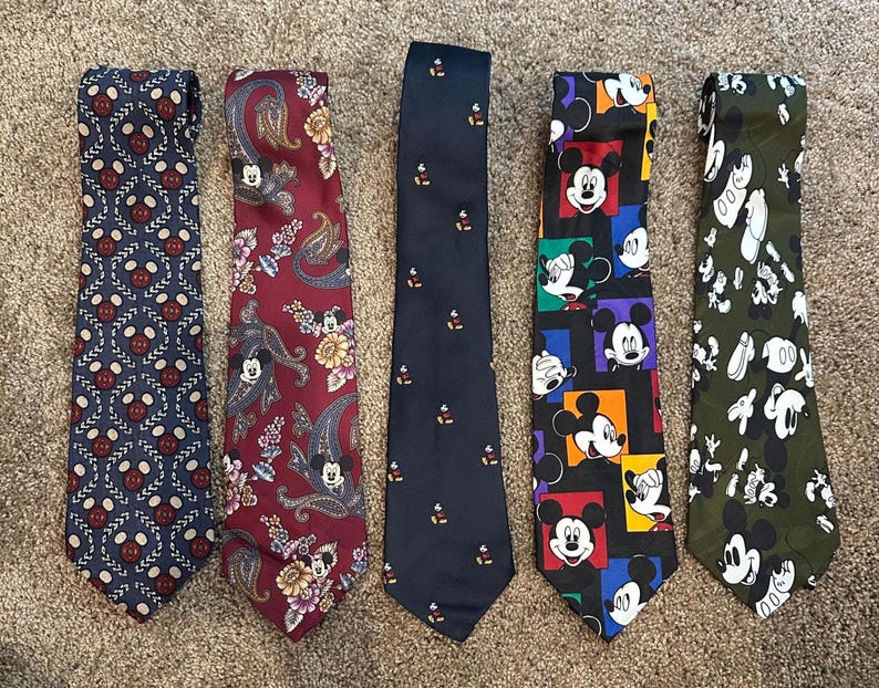 Vintage Disney Character Themed Fashion Neckties - Etsy