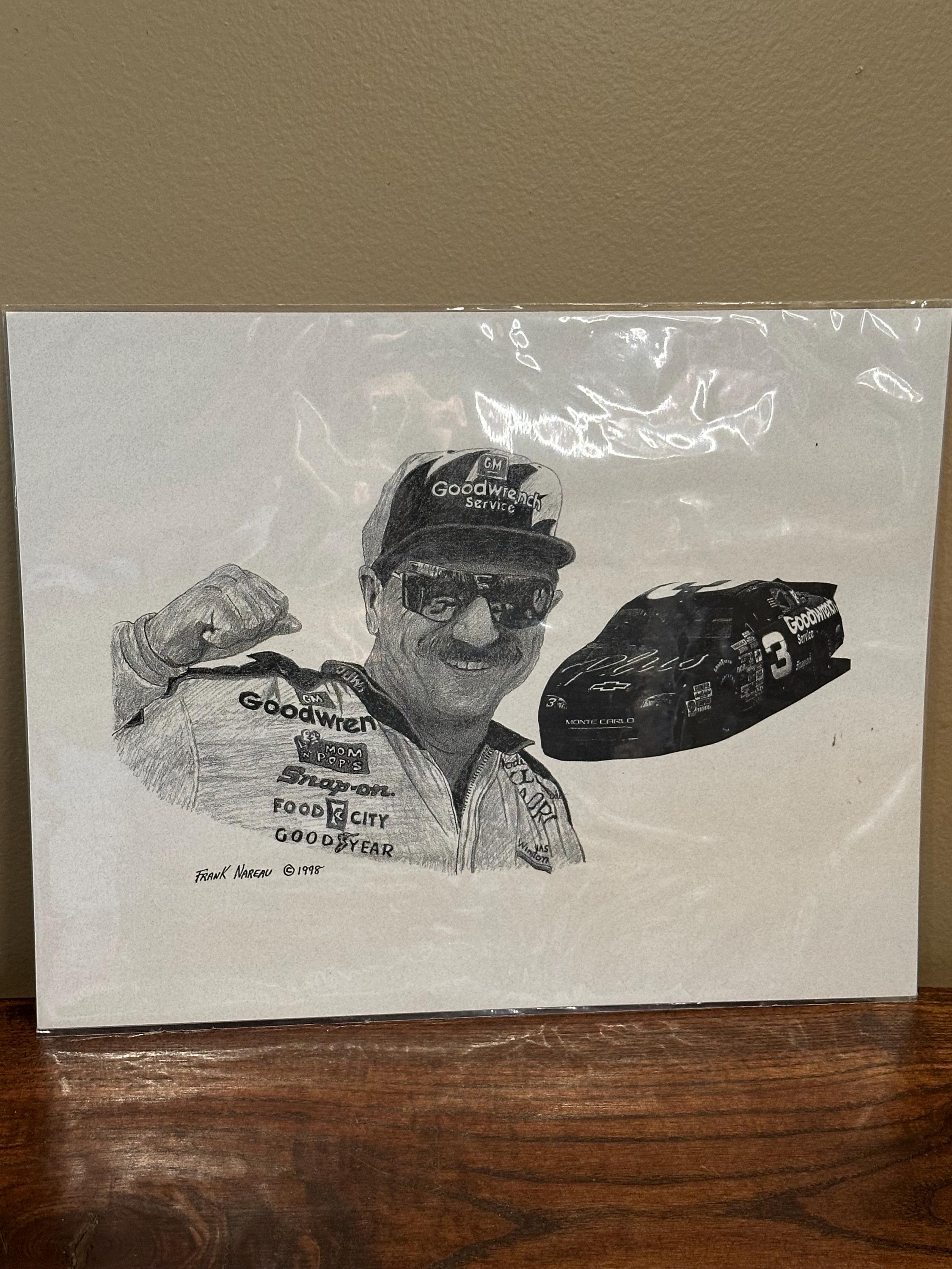 Vintage 1998 Dale Earnhardt Drawing Print by Frank Nareau - Etsy