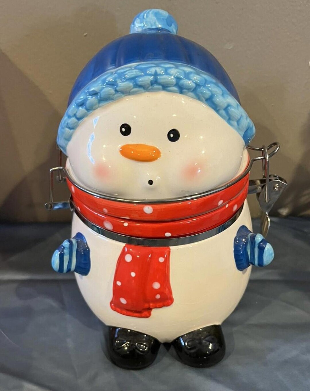 Vintage Conagra Snowman Latchable Ceramic Cookie Jar/canister - Etsy