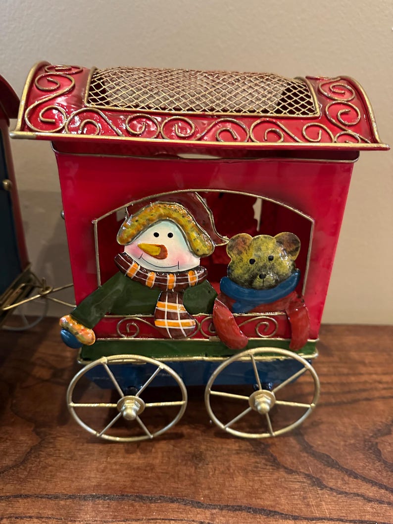Vintage Holiday Home 3 Piece Tin Train Set - Large - Etsy