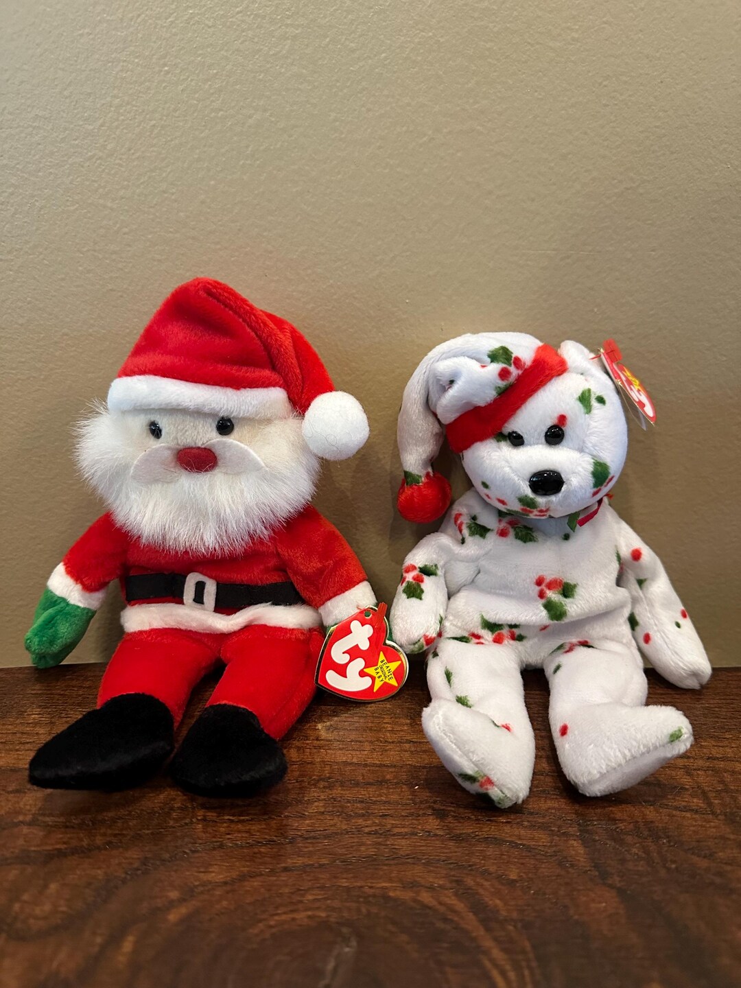 1998 Ty Beanie Babies Santa and Holiday Teddy - Etsy