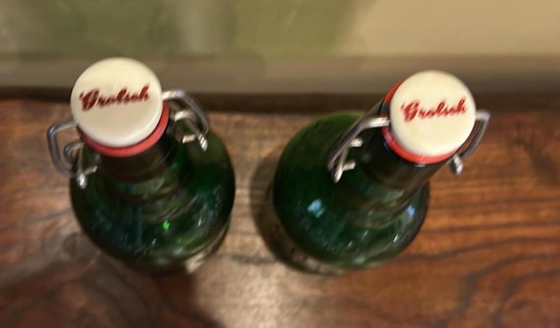 Green Grolsch Glass Swing Top Bottles Set of 2 - Etsy