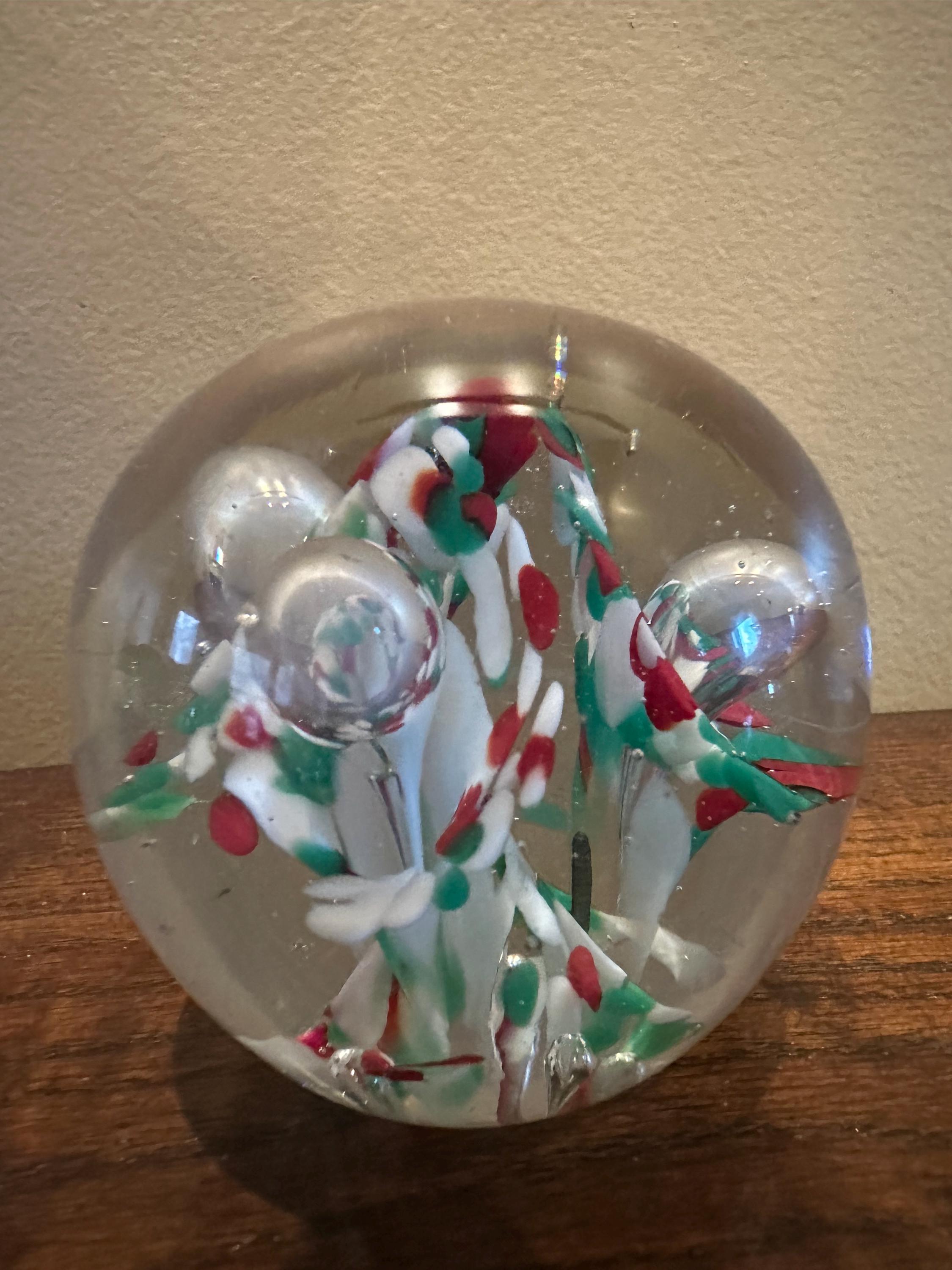 Vintage Murano Style Glass Round Paperweights - Etsy