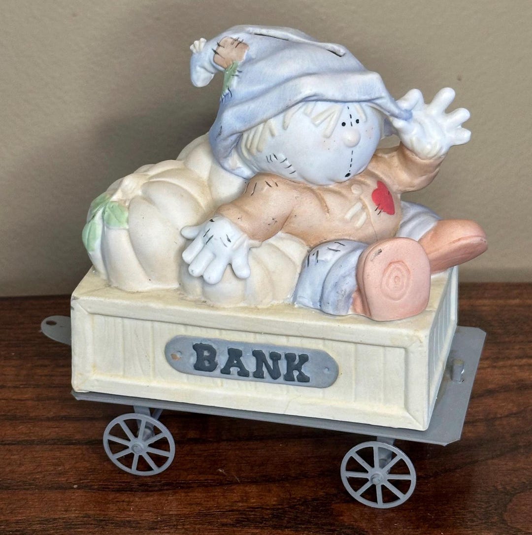 Vintage Bumpkins Scarecrow Coin Bank - Etsy