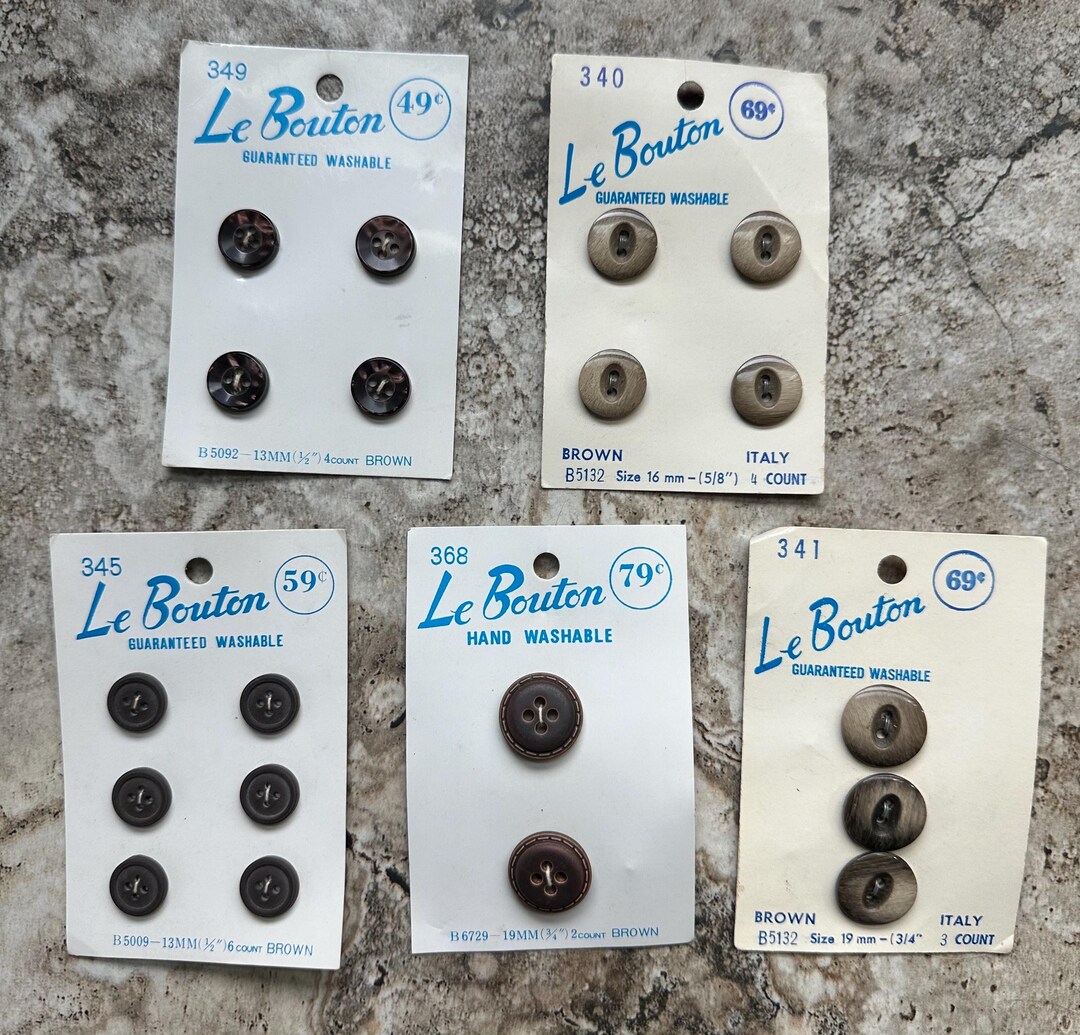 Vintage Le Bouton Brown Holed Buttons - Etsy