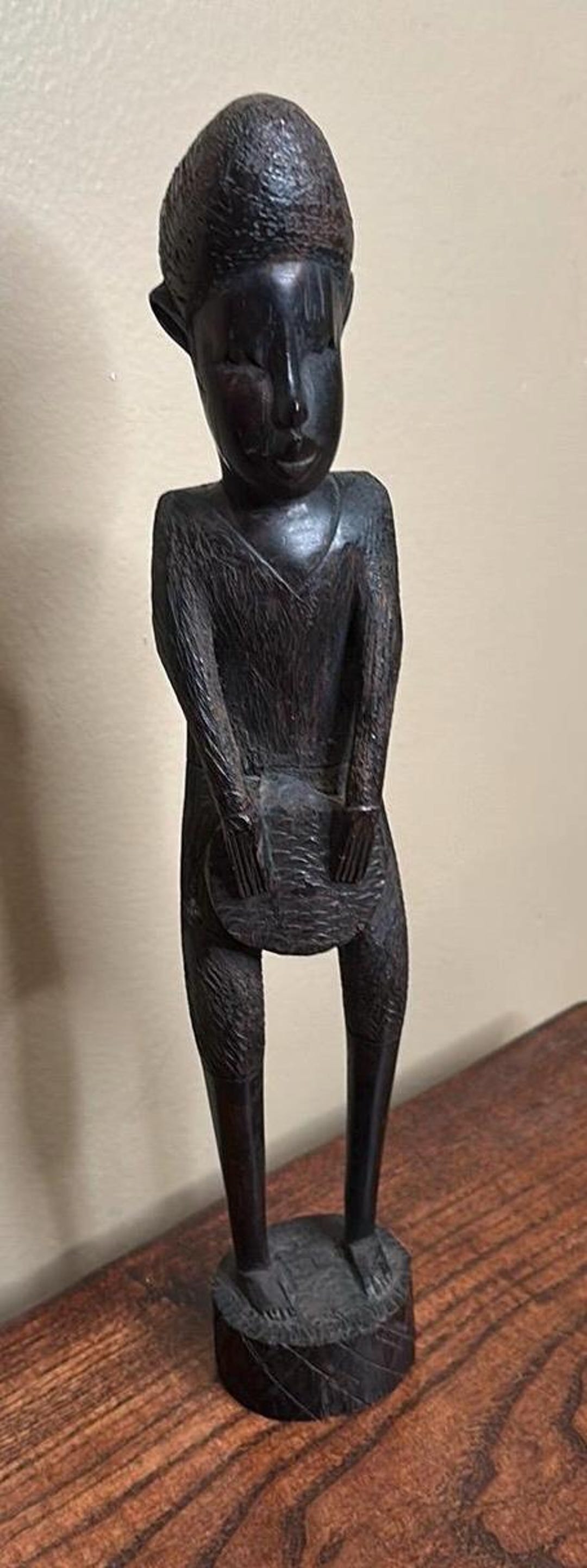 Vintage Handcarved Black Ebony African Drummer Boy Statue - Etsy