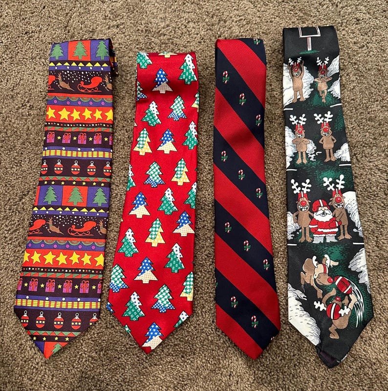 Vintage Christmas Themed Neckties - Etsy