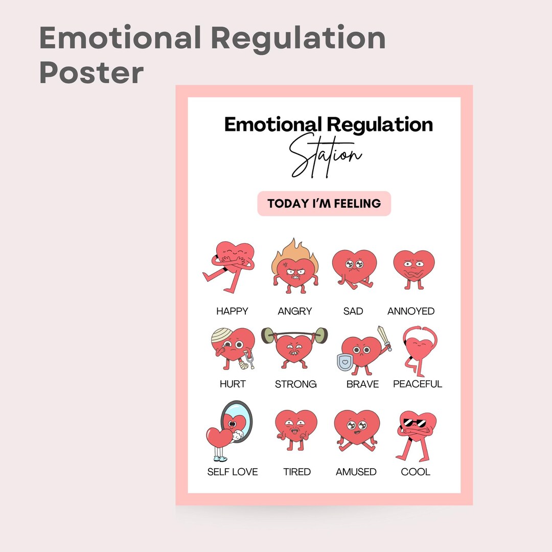 Emotional Regulation Poster Set | Feelings Chart, Daily Routine ...