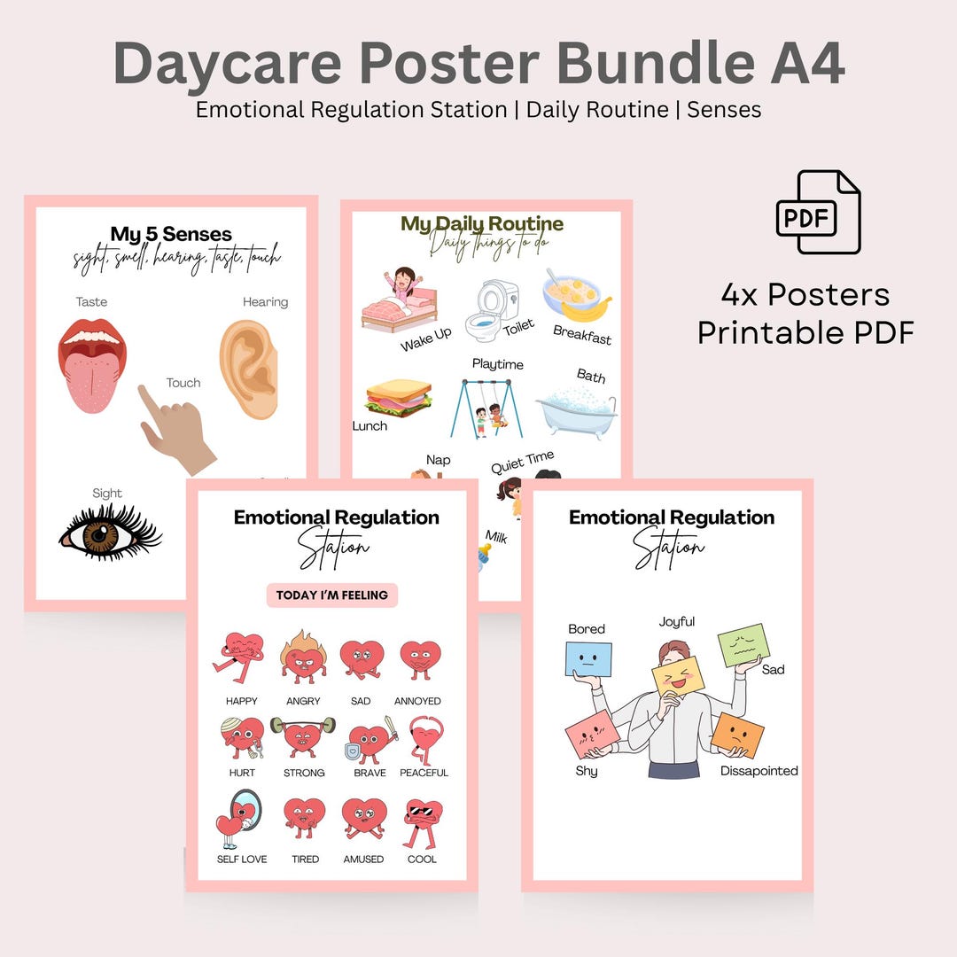 Printable Emotional Regulation & Daily Routine Posters | Feelings Chart ...