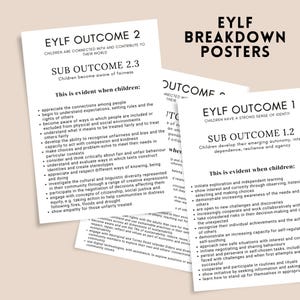 EYLF Outcome Posters B&w | Early Years Learning Framework Planning ...