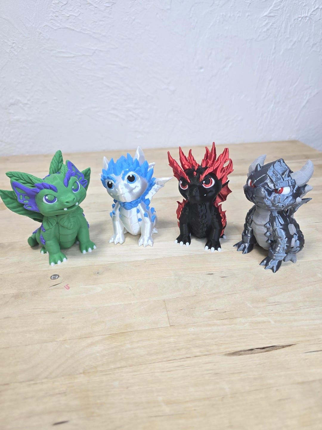Elemental Dragons Figurines - 3d Printed in PLA - Etsy