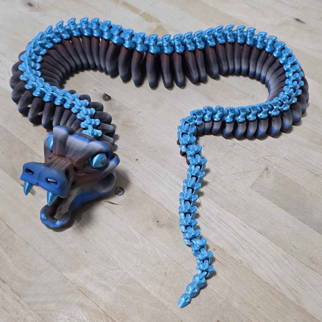 3D Printed Articulated Skeleton Snake: 27" Poseable Reptile Replica - Etsy