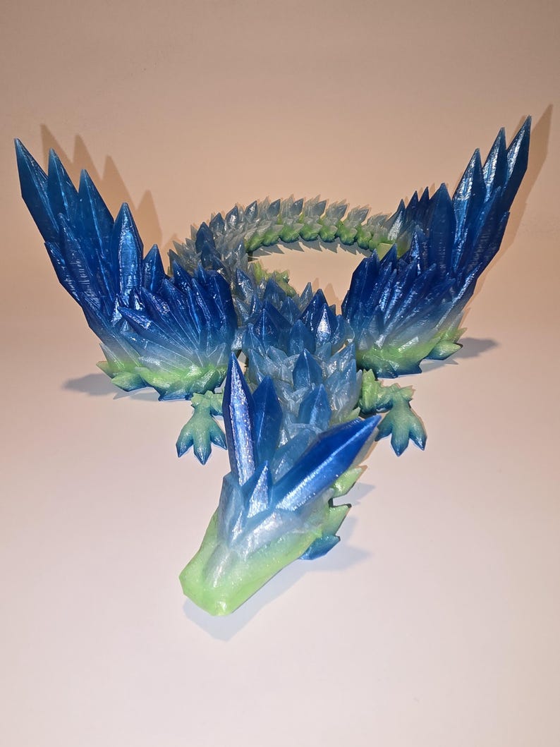 Crystal Winged Dragon 3D Printed in Gradient PLA - Unique Design With ...