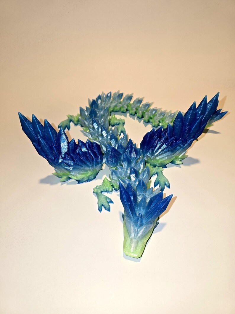 Crystal Winged Dragon 3D Printed in Gradient PLA - Unique Design With ...