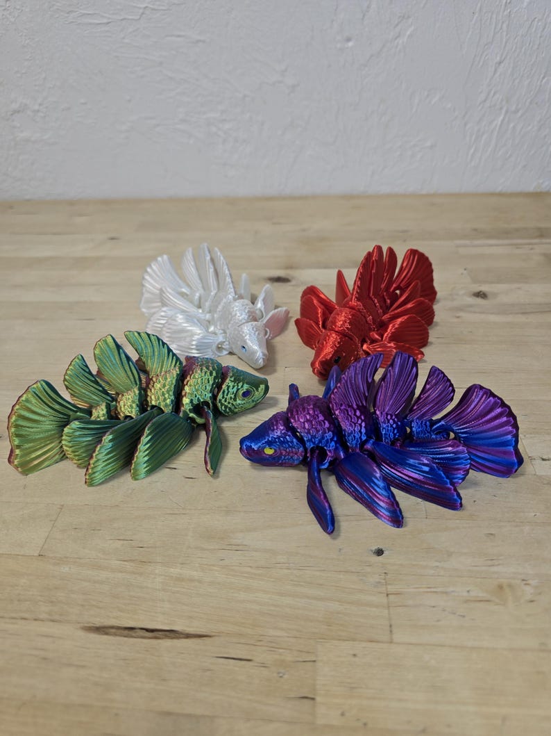 3D Printed Articulated Beta Fish: Poseable Aquarium Decor - Etsy