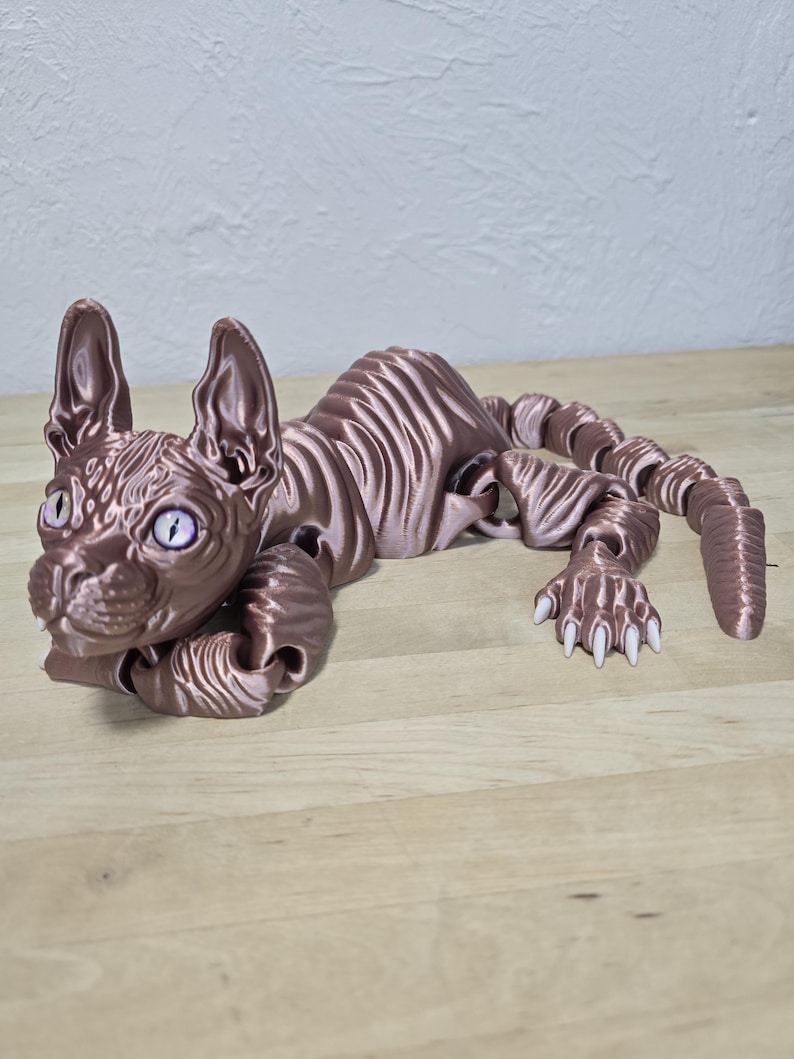 Articulated Sphynx Cat Figurine: 3D Printed Flexi Gothic Pet - Etsy