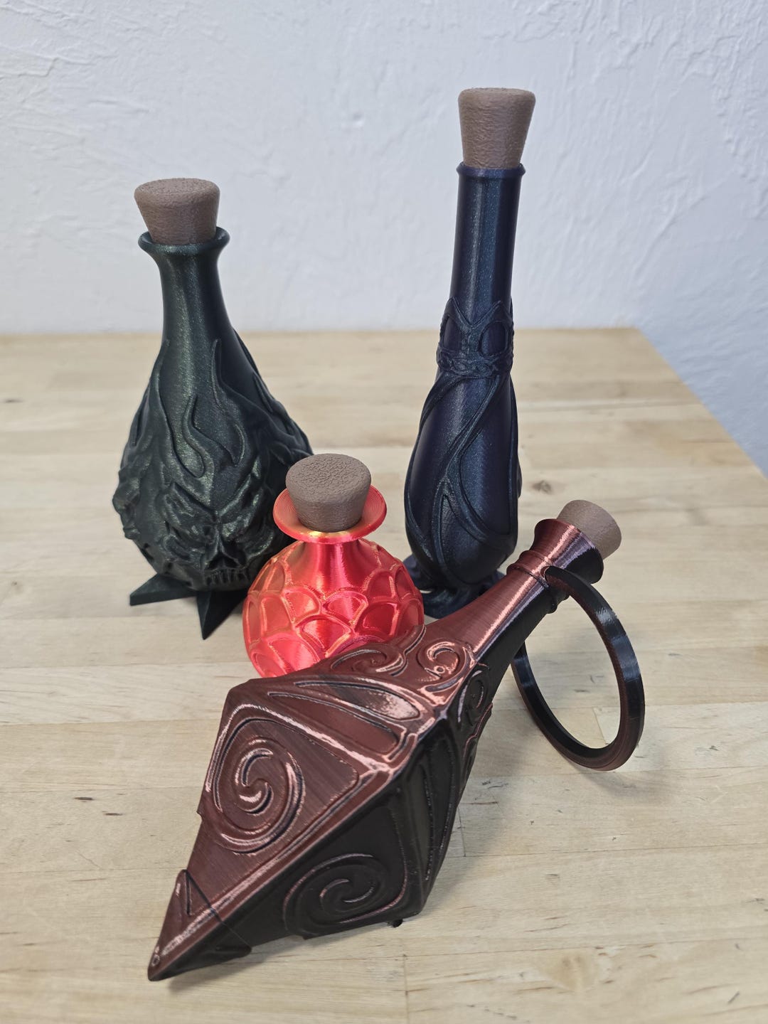 Cosplay Potion Set – 3D Printed Bottles for Life, Mana, Elixir & Poison ...