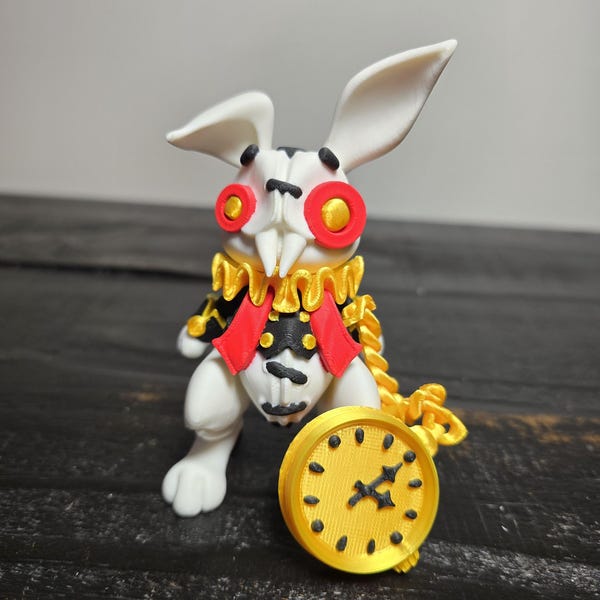 Rabbit With Clock Figurine - Etsy