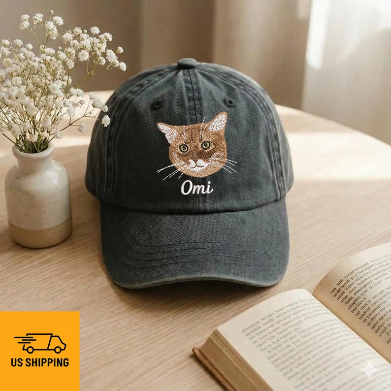 Custom Embroidered Dog Hat From Photo, Personalized Pet Baseball Cap ...