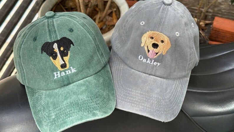 Custom Embroidered Dog Hat From Photo, Personalized Pet Baseball Cap ...