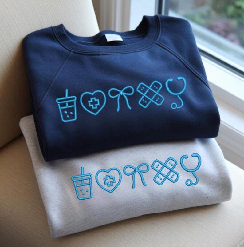 Nurse Icons Embroidery Design, Medical Line Art Stethoscope Stitch ...