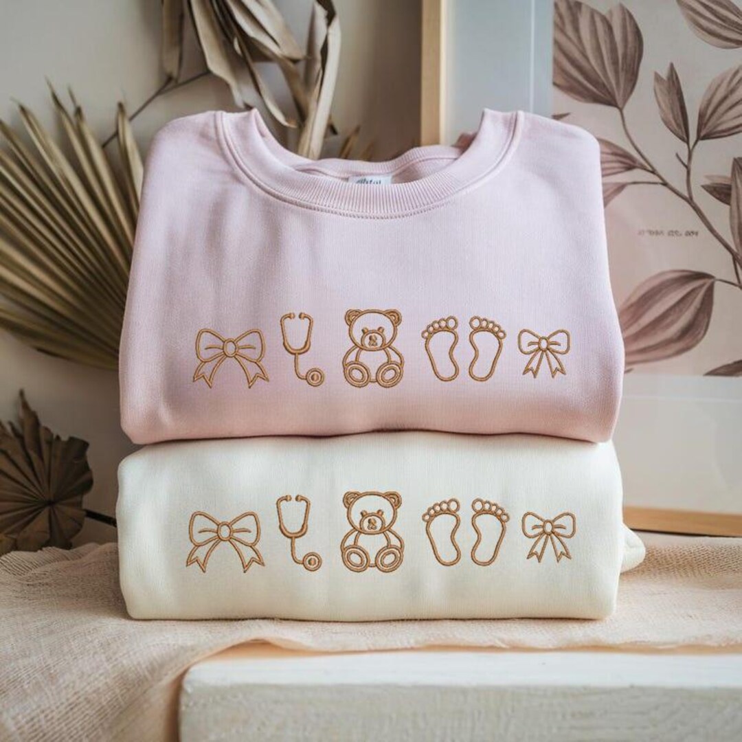 Baby Footprints Bow Teddy Embroidery Design, Minimal Line Art Machine ...