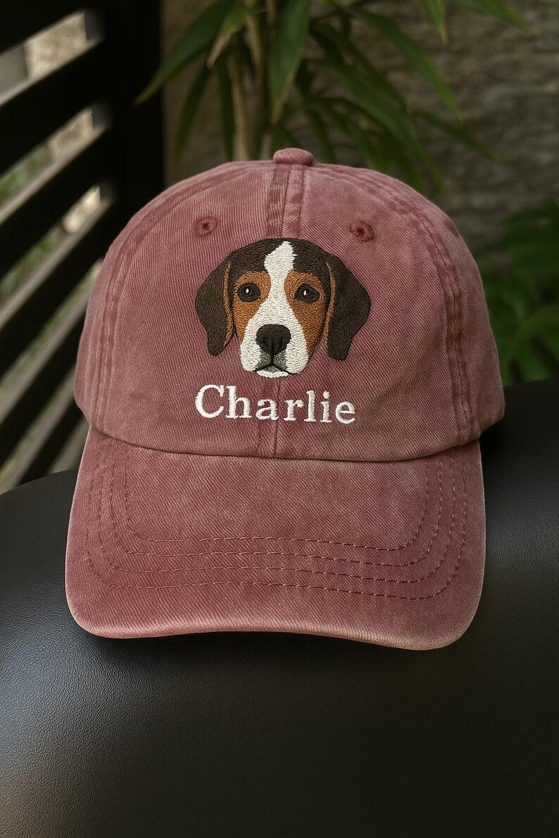 Custom Embroidered Dog Hat From Photo, Personalized Pet Baseball Cap ...