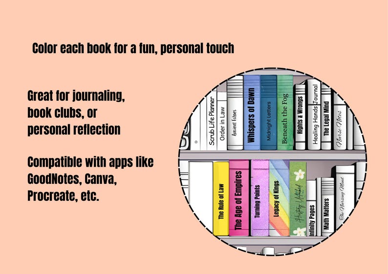Bookshelf Doodle Book Tracker: Printable Reading Log (PDF, PNG Download ...