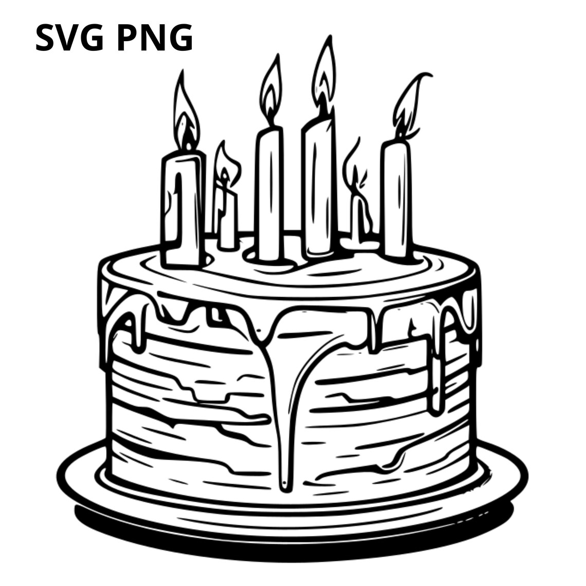 Birthday Cake SVG Clipart: Wedding & Dessert Vector Graphics (digital ...