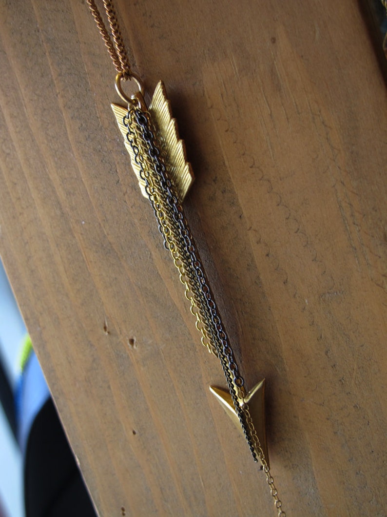 Arrow Chain Cluster Necklace - Etsy