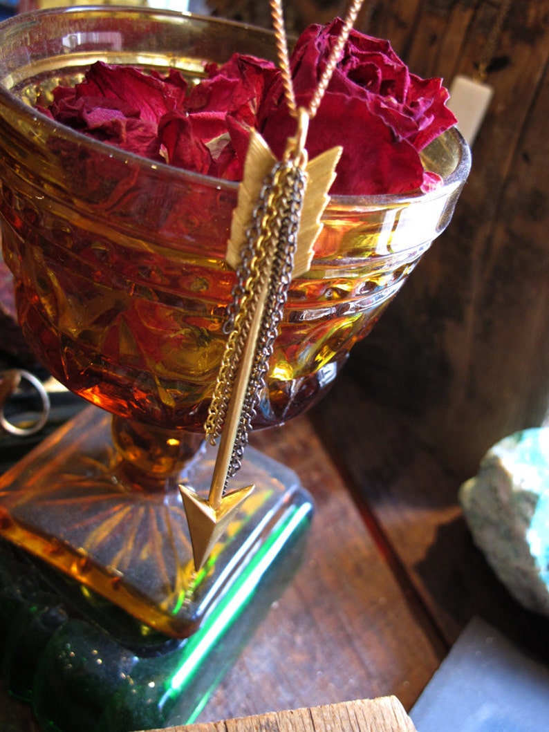 Arrow Chain Cluster Necklace - Etsy